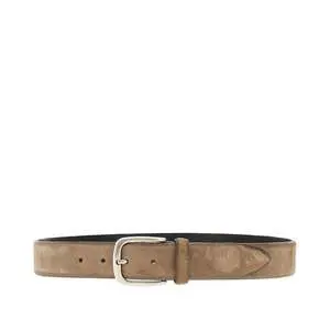 GIANNIFRANCO BELTS Suede Leather Belt - Beige