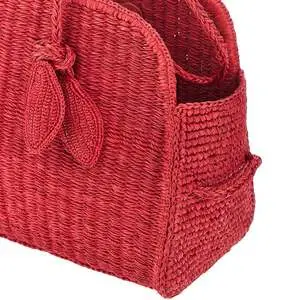 Jacquemus Turismo Raffia Tote Bag - Red