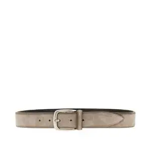 GIANNIFRANCO BELTS Suede Leather Belt - Grey