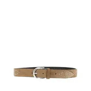GIANNIFRANCO BELTS Suede Leather Belt With Silver-finished Studs And Buckle - Blue
