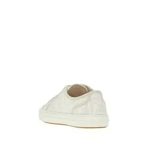 Fendi Ff Jacquard Fabric Lace-up Sneakers - Grey