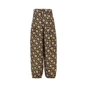 Emporio Armani Printed Viscose Satin Wide Leg Trousers