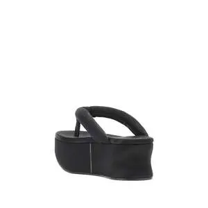 Balenciaga Satin Thong Slides - Black