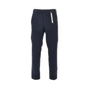 SANTANIELLO Stretch Twill Tailored Pants - Blue