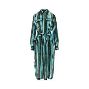 Pinko Printed Muslin Midi Shirt Dress