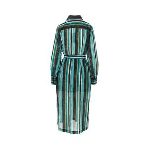 Pinko Printed Muslin Midi Shirt Dress