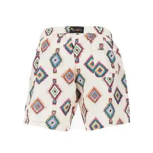 MAUNA KEA Graphic Print Nylon Swimshorts - White