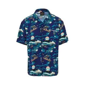 MAUNA KEA Printed Viscose Shirt An - Blue
