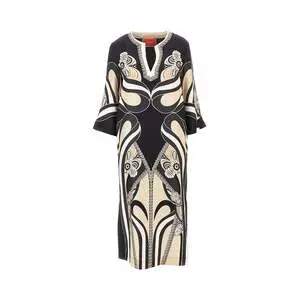 La DoubleJ Silk Twill Kaftan Dress With Ambrosia Print