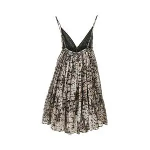 Pinko Sleeveless Snake Print Muslin Mini Dress
