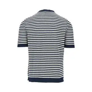 GALLIA KNIT Striped Knitted T-shirt