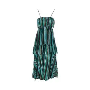 Pinko Striped Print Muslin Maxi Dress - Multicolor