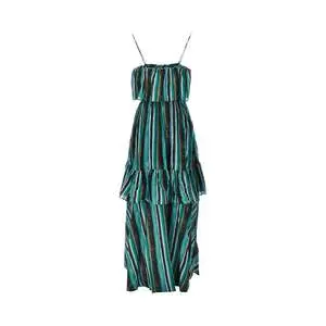 Pinko Striped Print Muslin Maxi Dress - Multicolor
