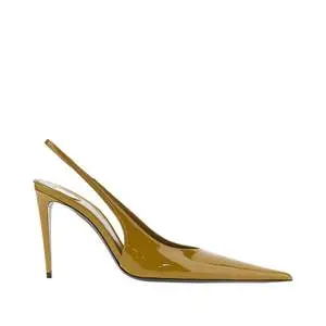 Saint Laurent SAINT LAURENT Guermantes Patent Leather Slingback Pumps Green