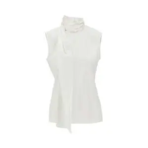 Bottega Veneta Silk Satin Top - White