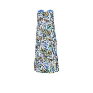Rabanne Floral Sequinned Strapless Midi Dress