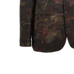 Emporio Armani Cupro Twill Jacket With Vintage Effect Print
