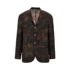 Emporio Armani Cupro Twill Jacket With Vintage Effect Print
