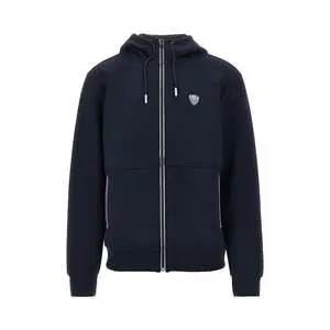 EA7 Stretch Jersey Full-zip Hoodie - Blue