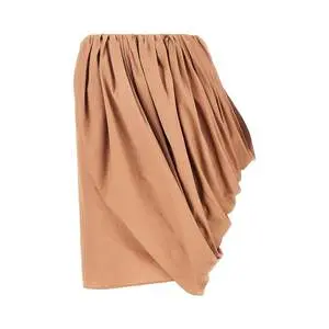 Chloé Draped Poplin Midi Skirt - Beige