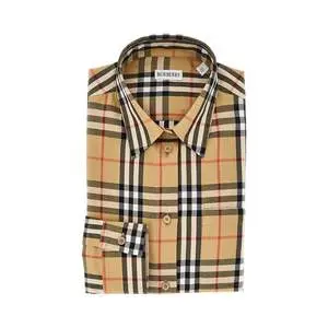 Burberry Check Cotton Shirt - Beige