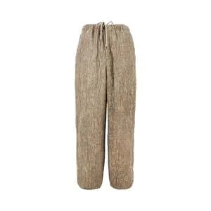 Emporio Armani Bark Effect Linen-blend Pants