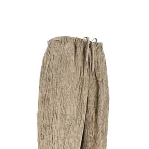 Emporio Armani Bark Effect Linen-blend Pants