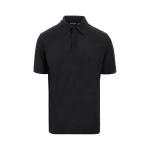 Emporio Armani Wool Jersey Polo Shirt - Black