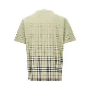 Burberry Cotton T-hirt With Faded Check Motif - Khaki