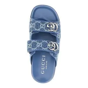 Gucci Gg Fabric Slides With Double G Detail
