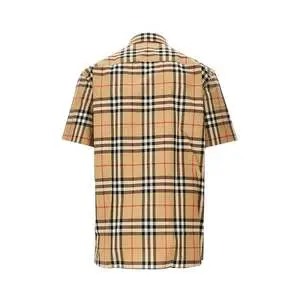 Burberry Check Poplin Shirt - Beige