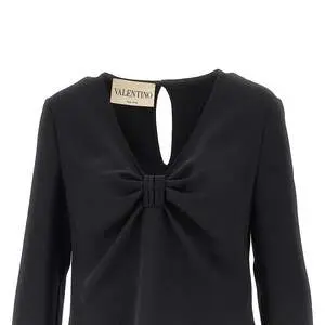 Valentino Garavani Cady Couture Long-sleeved Top With Bow Detail