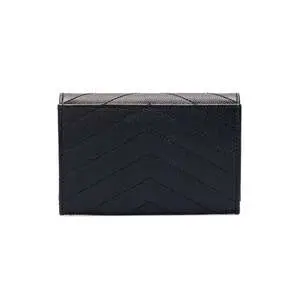 Saint Laurent Grain De Poudre Leather Wallet - Black