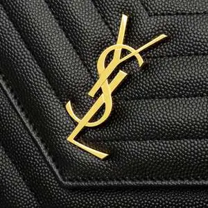Saint Laurent Grain De Poudre Leather Wallet - Black