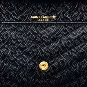 Saint Laurent Grain De Poudre Leather Wallet - Black