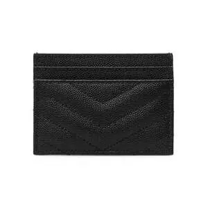 Saint Laurent Grain De Poudre Leather Cardholder