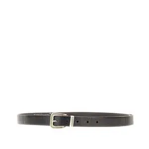 GIANNIFRANCO BELTS Leather Belt With Silver-finished Metal Buckle - Black