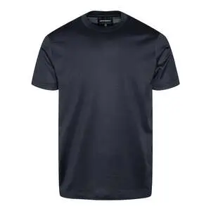 Emporio Armani T-hirt In Tencel Blend Jerey - Blue