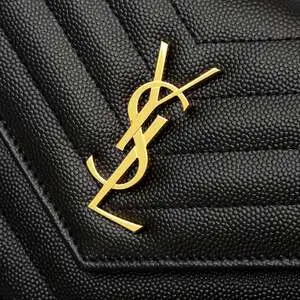 Saint Laurent Cassandre' Leather Wallet On Chain - Black