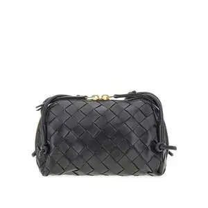 Bottega Veneta Intrecciato Leather Pouch On Strap - Black