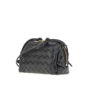 Bottega Veneta Intrecciato Leather Pouch On Strap - Black