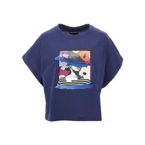 Emporio Armani Embellished Sequin Print T-shirt