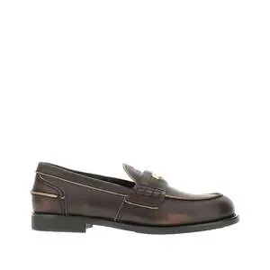 Miu Miu Vintage Effect Leather Penny Loafers - Brown