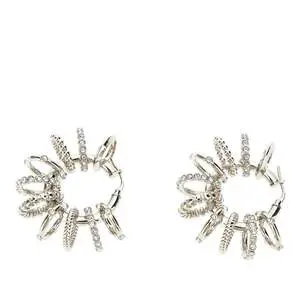 AMINA MUADDI Amina Muaddi Multi Ring Hoop Earrings With Crystals