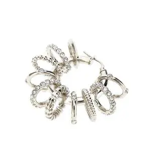 Amina Muaddi Multi Ring Hoop Earrings With Crystals