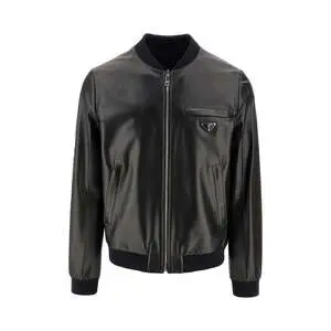 Prada Re-nylon And Leather Reversible Bomber Jacket
