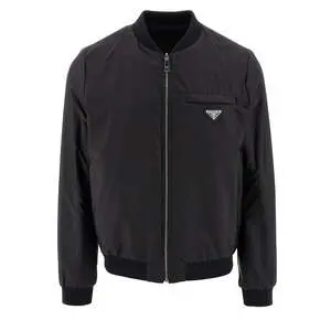 Prada Re-nylon And Leather Reversible Bomber Jacket