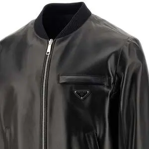 Prada Re-nylon And Leather Reversible Bomber Jacket