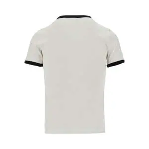 COURREGES Short Sleeve Cotton T-shirt With Contrasting Trims
