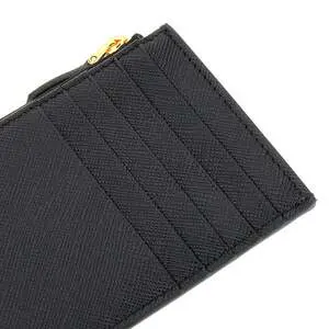 Prada Saffiano Leather Cardholder Pouch - Black